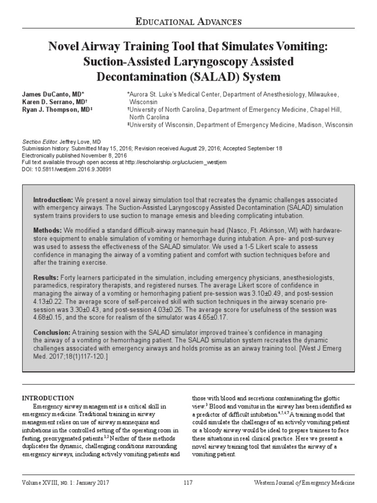 Técnica SALAD PDF | PDF | Simulation | Emergency Medical Services