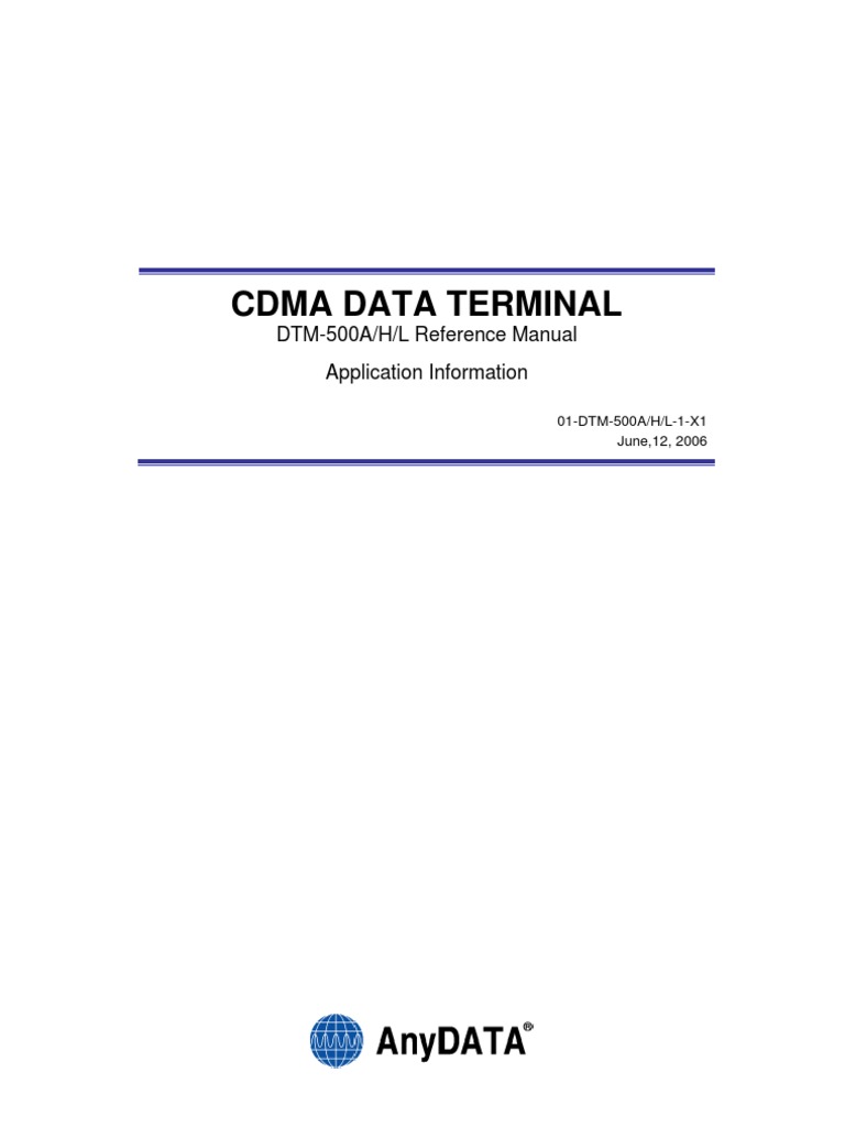 Cdma Data Terminal: DTM-500A/H/L Reference Manual Application Information | PDF | Usb ...
