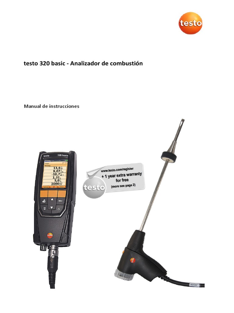 Testo 320 Basic Manual de Instrucciones | PDF | Medición | Dióxido de ...