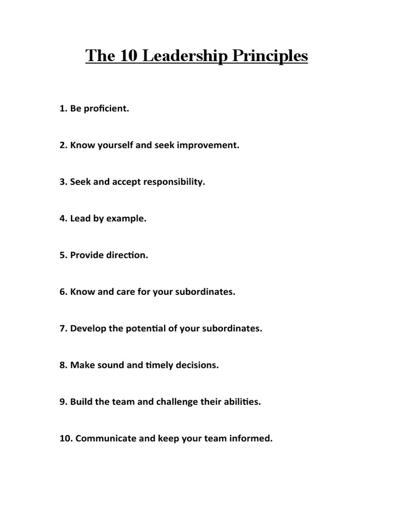 10 Essential Leadership Principles | PDF | Leadership | Leadership