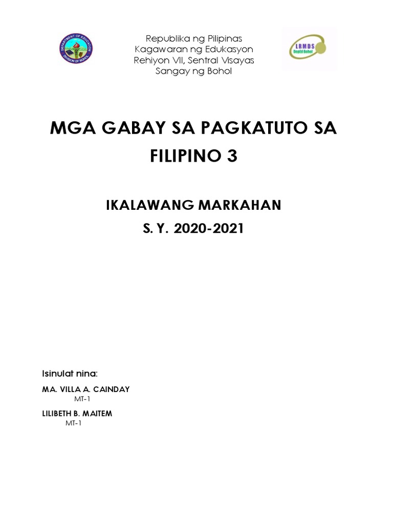 Fil3 Q2 LAS wk1 | PDF