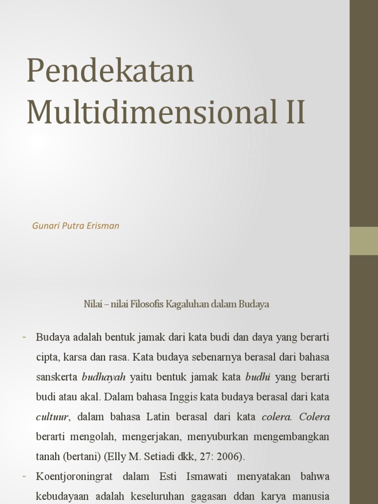 Pendekatan Multidimensional II | PDF | Agama & Spiritualitas
