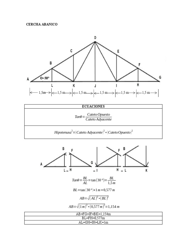 Cercha Abanico 2 | PDF | Geometría Elemental | Geometría triangular