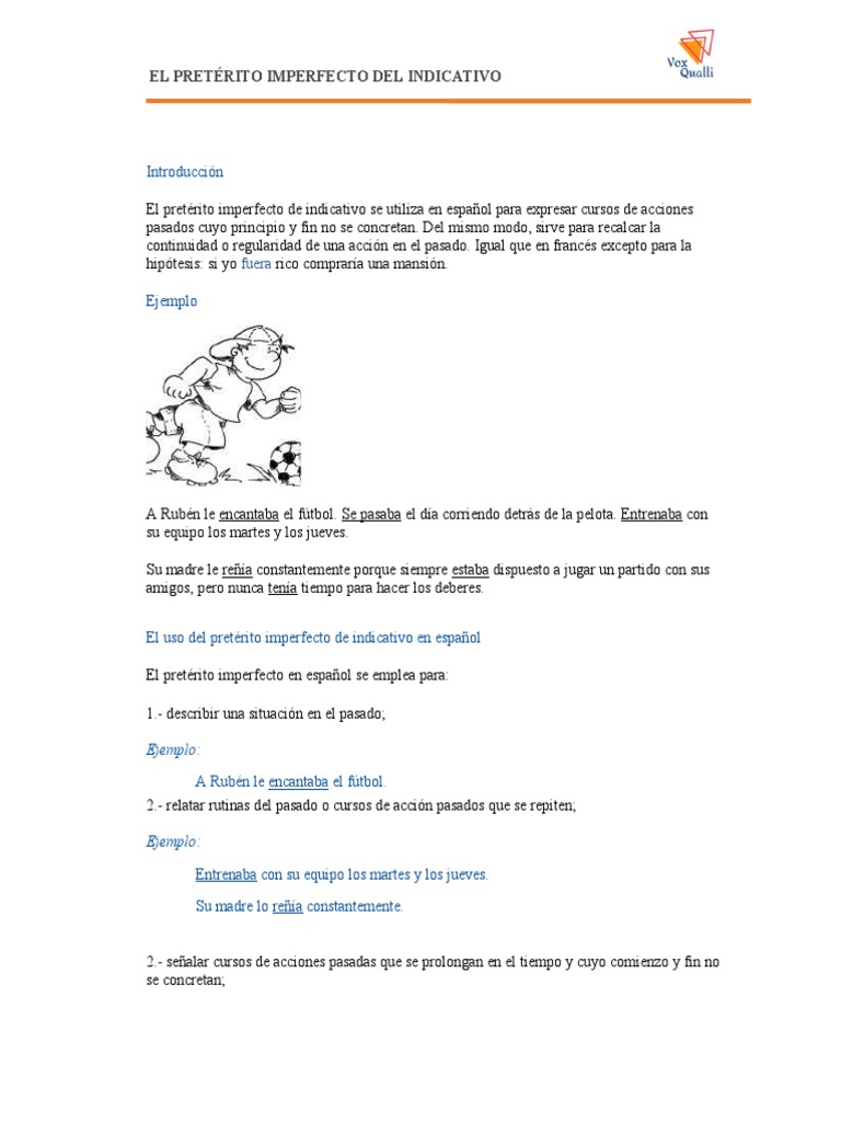 Imperfecto De Indicativo
