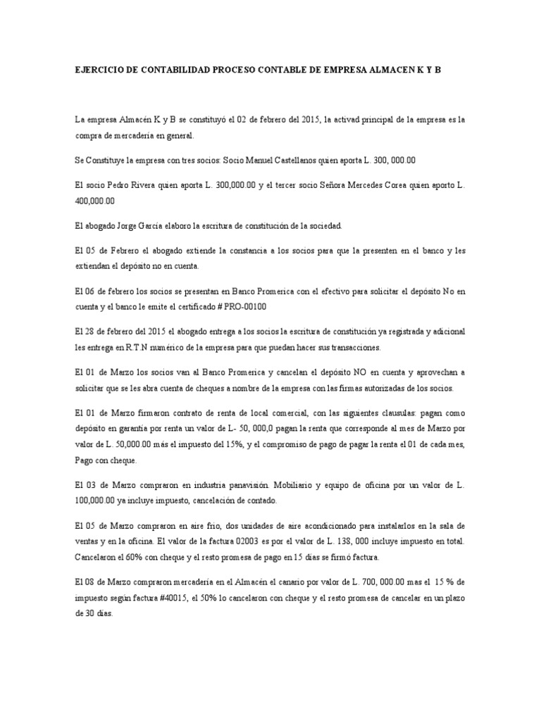 Gestión empresarial y procesos contables de la empresa Almacén K y B ...