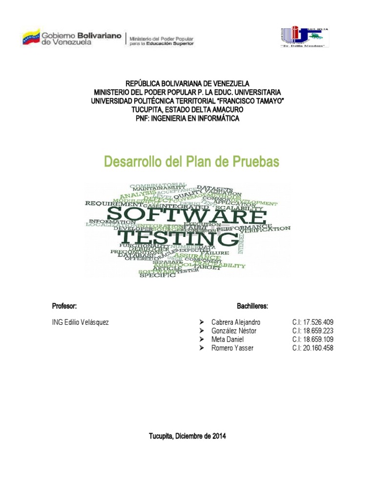 El Plan de Prueba | PDF | Software | Pruebas de software
