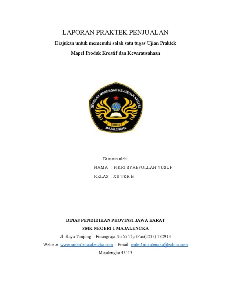 Laporan Praktek Penjualan Fikri 2021 | PDF