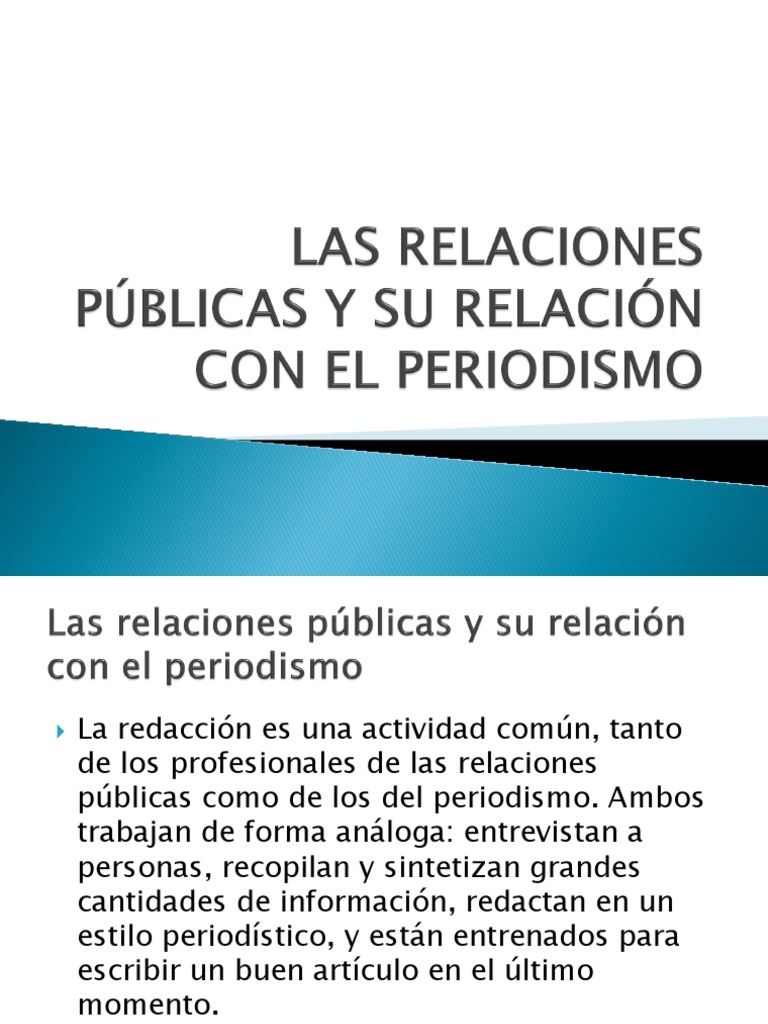 Las RRPP y Su Relación Con El Periodismo, El Mercadeo y La Publicidad ...