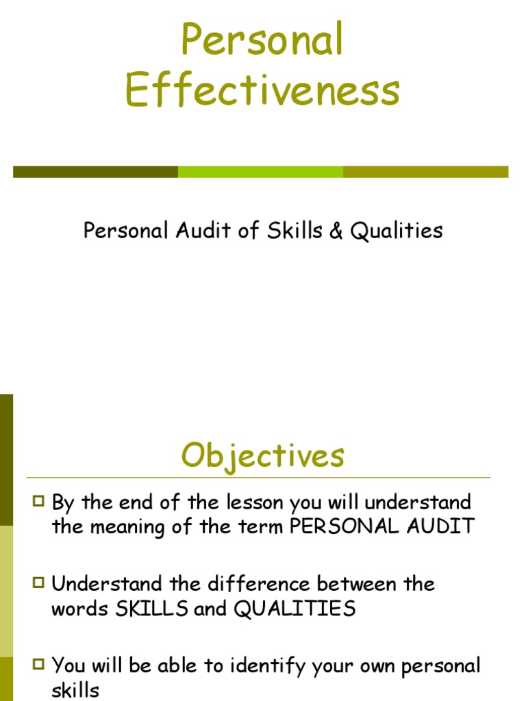 Personal Skills Audit Guide | PDF | Self-Improvement | Science ...