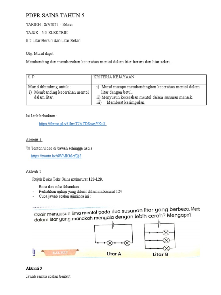 Kecerahan Mentol Tahun5 | PDF