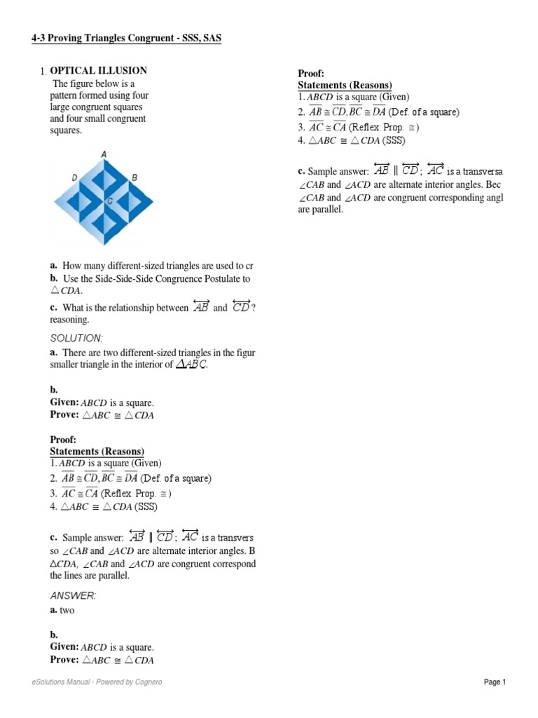 Proving Triangle Congruence: SSS & SAS | PDF | Euclidean Plane Geometry ...