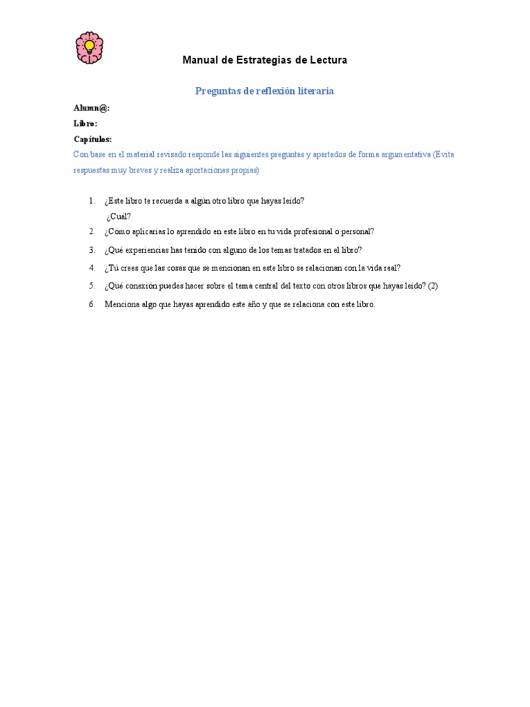 Estrategias de Lectura y Reflexión | PDF