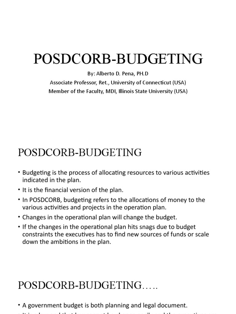 Posdcorb Budgeting | PDF | Budget | Taxes
