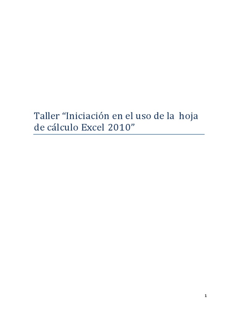 TallerFormacionExcel Basico v1 | PDF | Microsoft Excel | Archivo de computadora