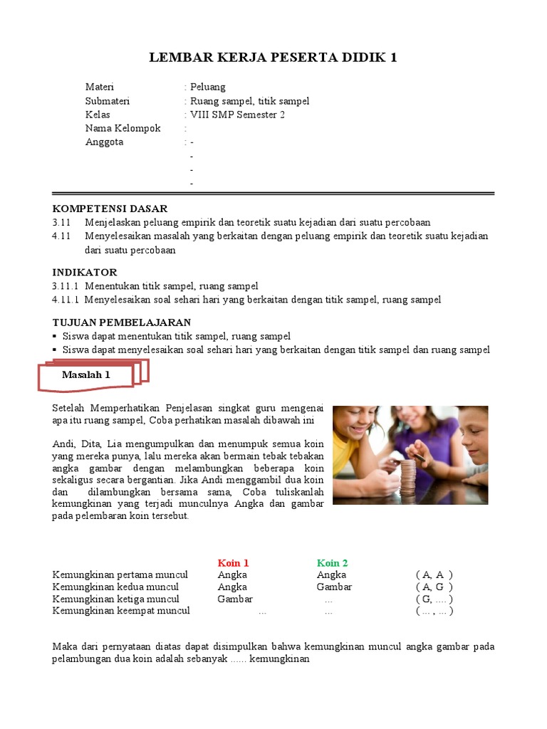 LKPD Peluang 1-2 | PDF | Game & Aktivitas