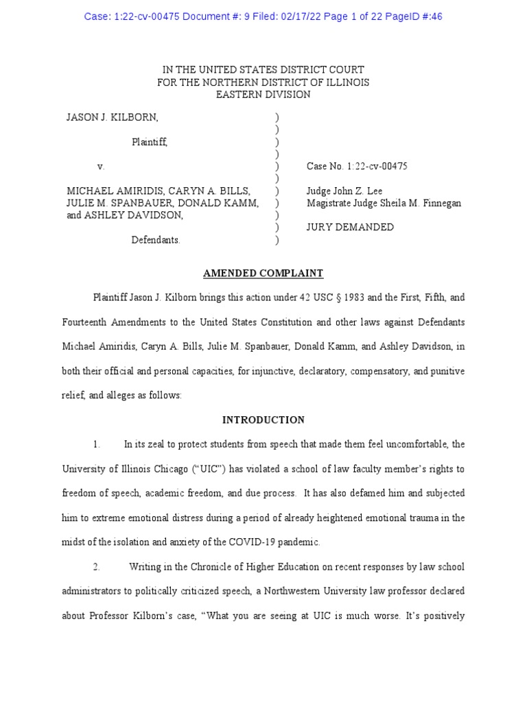 University of Illinois Chicago Law Professor Jason Kilborn Files ...
