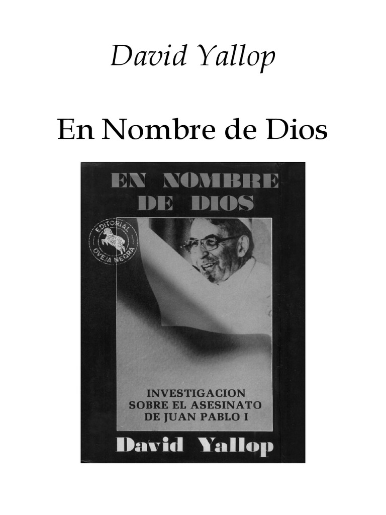 Yallop David en Nombre de Dios | PDF | Iglesia Católica | Papa