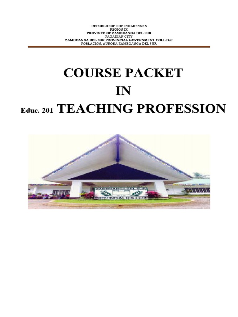 Course Packet IN Teaching Profession: Educ. 201 | PDF | Morality ...
