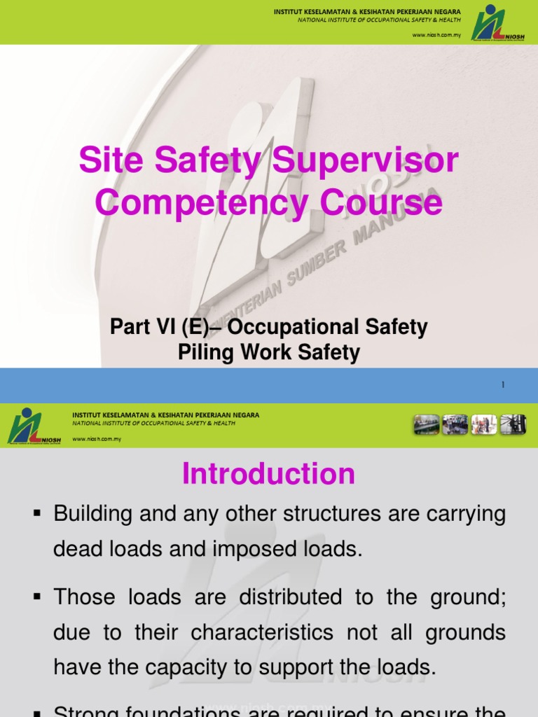 Part VI E-Piling Work Safety | PDF | Deep Foundation | Occupational ...