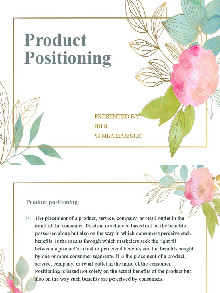 Product Positioning | PDF | Competitive Advantage | Brand