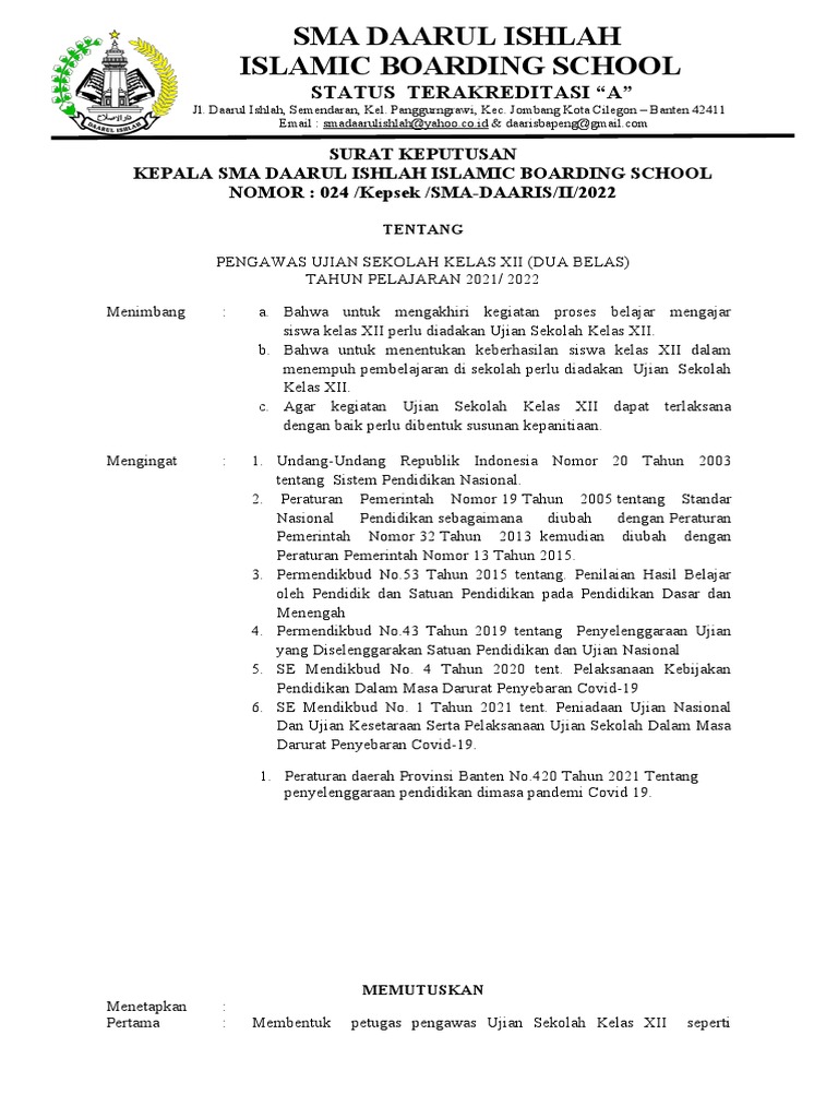 SK Pengawas Us | PDF