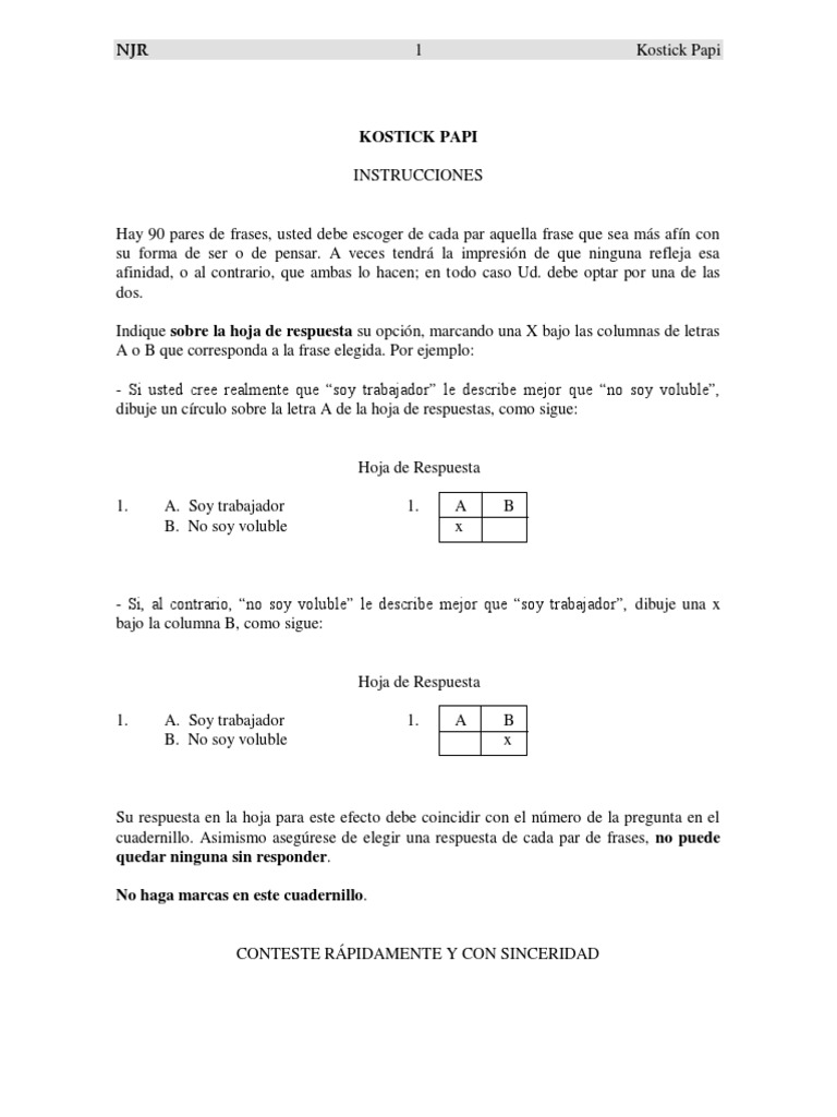 KOSTICK PAPI Cuadernillo 2 | PDF