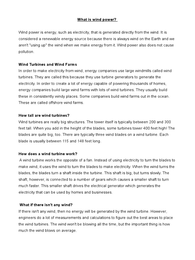 Wind Power Basics for Students | PDF | Technology & Engineering