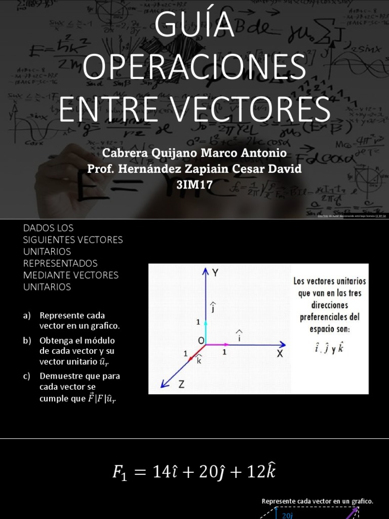 Guía Operaciones Entre VectoreS | PDF | Vector Euclidiano | Escalar (Matemáticas)