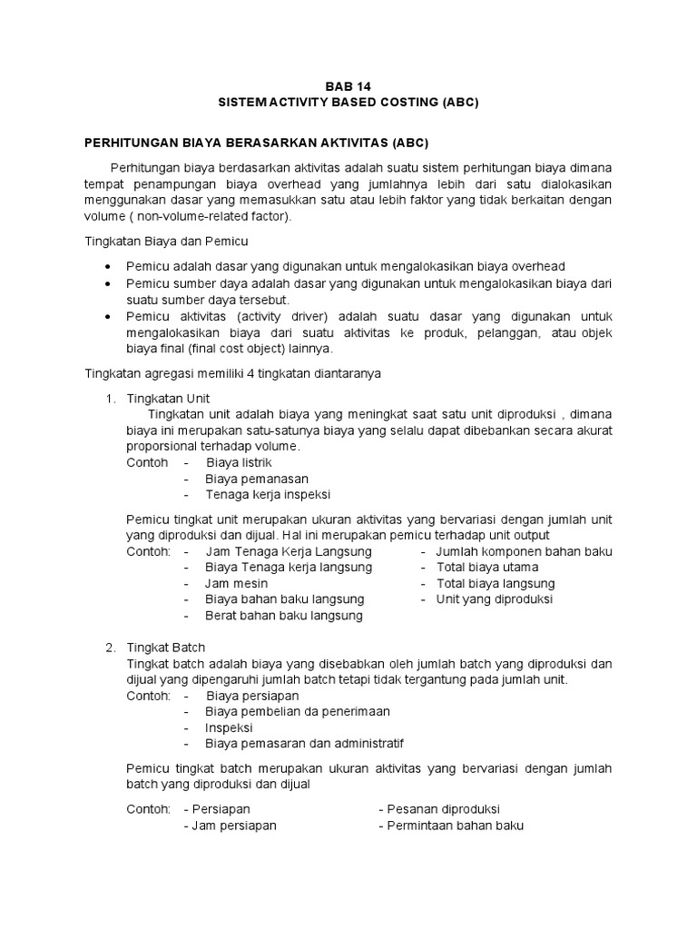 Sistem Activity Based Costing (Abc) | PDF | Komputer