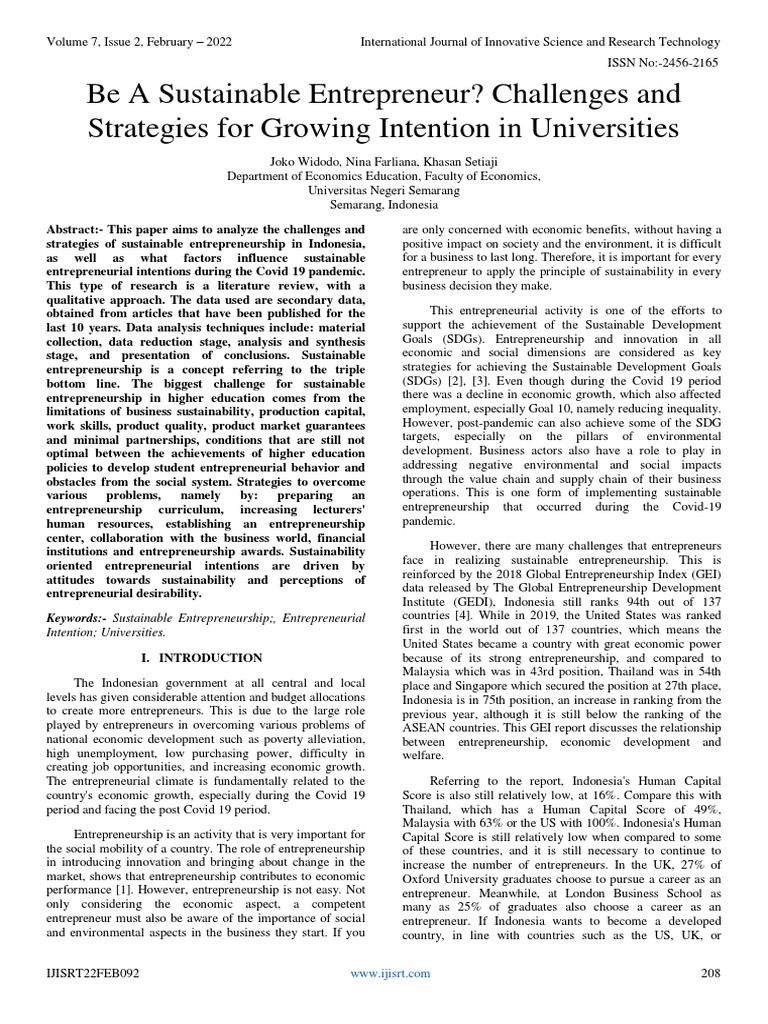 Be A Sustainable Entrepreneur Challenges and Strategies For Growing ...