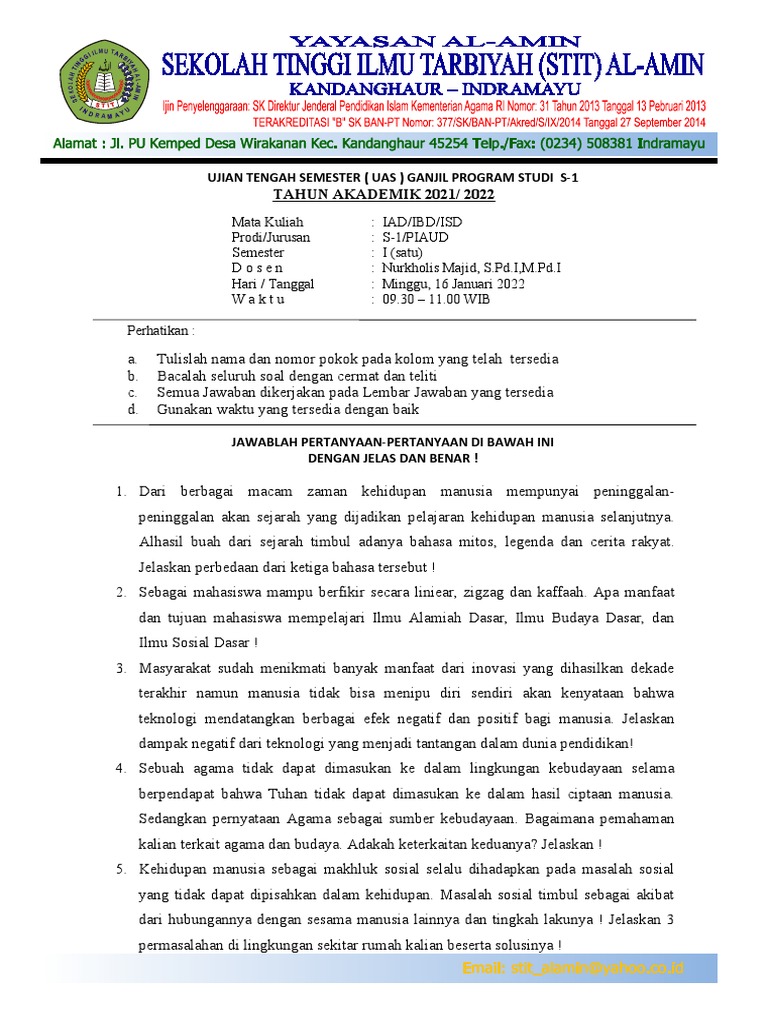 Uas Iad Ibd Isd | PDF