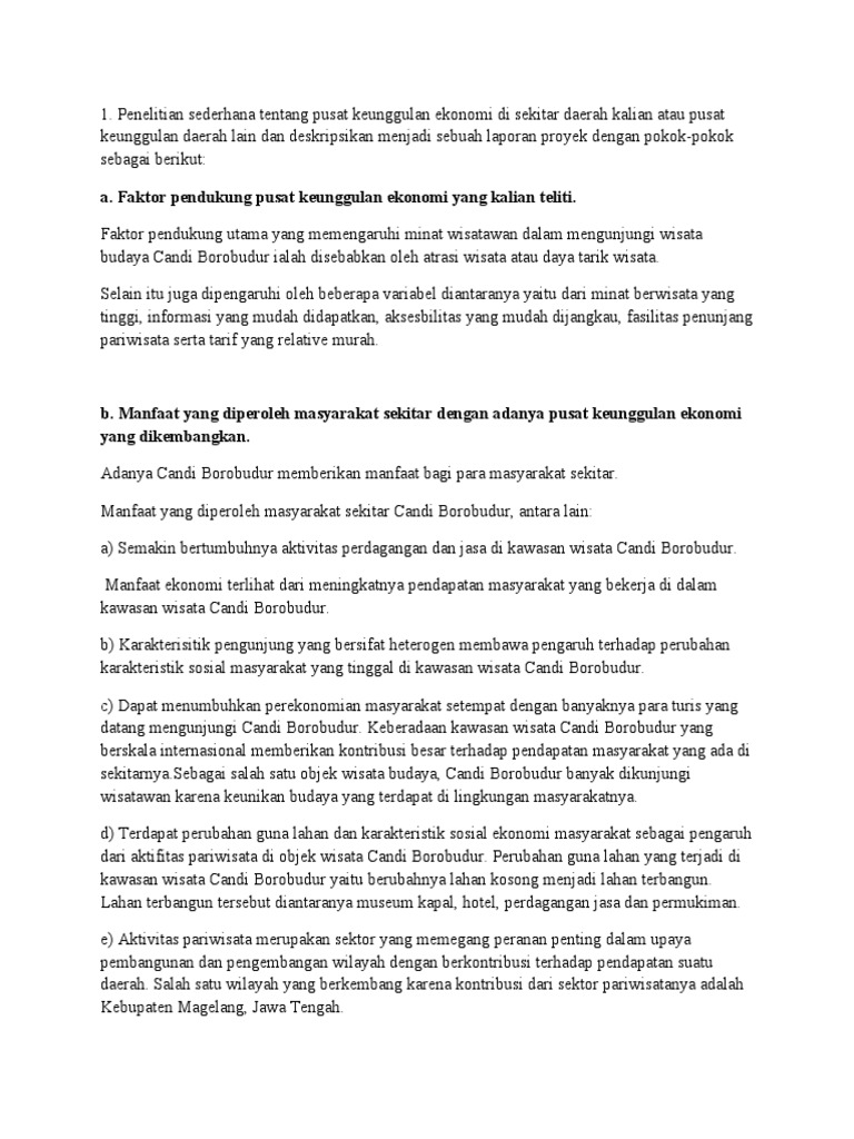 Faktor Pendukung Pusat Keunggulan Ekonomi Yang Kalian Teliti - Perumperindo.co.id