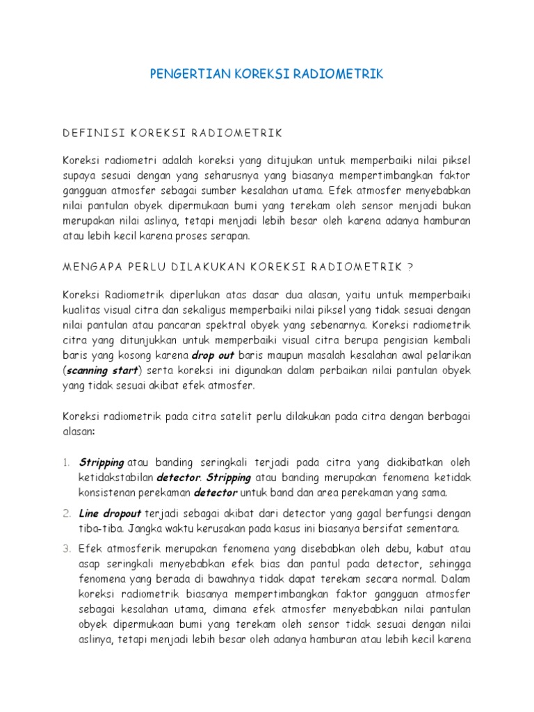 Materi Koreksi Radiometrik | PDF