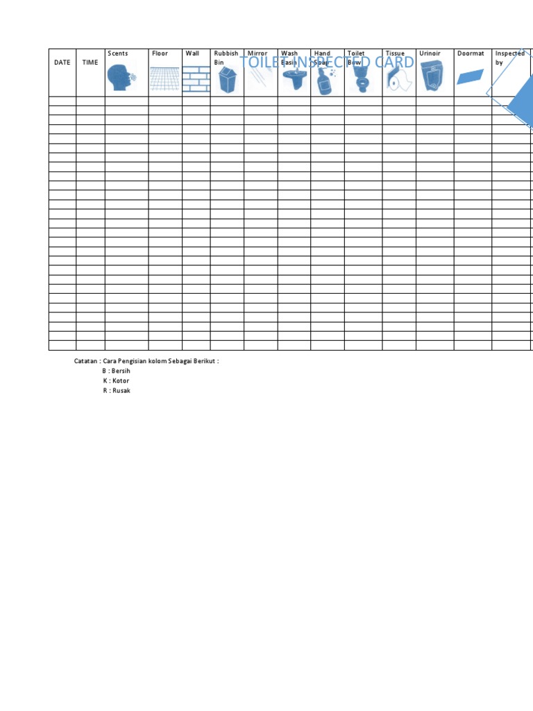 Toilet Inspection Form Guide | PDF