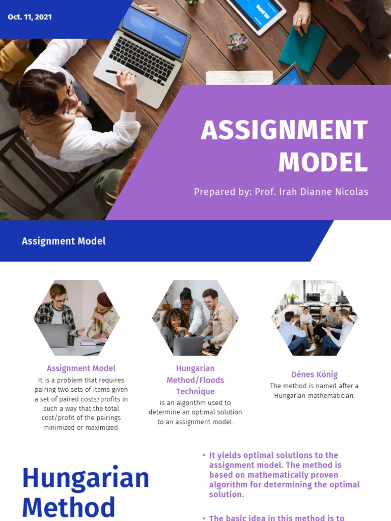 Assignment Model: Prepared By: Prof. Irah Dianne Nicolas | PDF | Mathematical Optimization ...