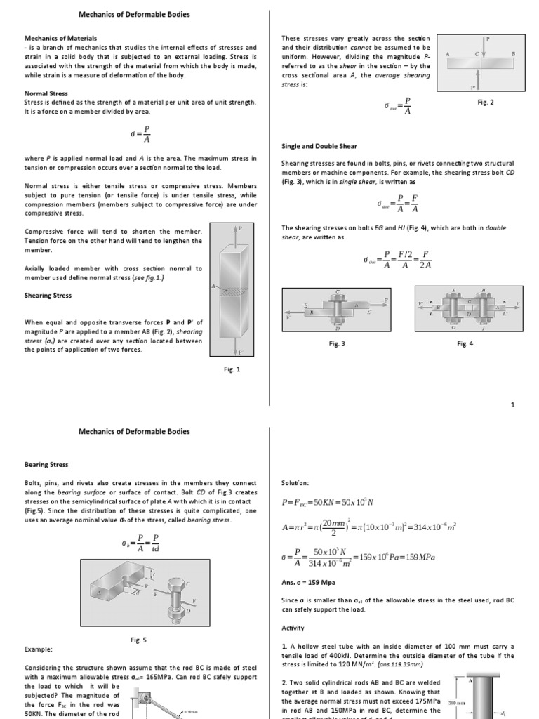 Mechanics of Materials | PDF | Stress (Mechanics) | Strength Of Materials