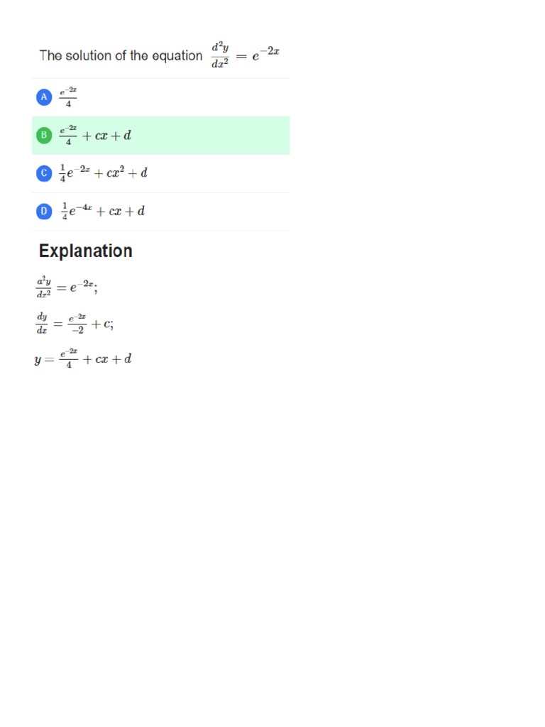 Differential Equations Practice For Jee With Hints and Solutions | PDF