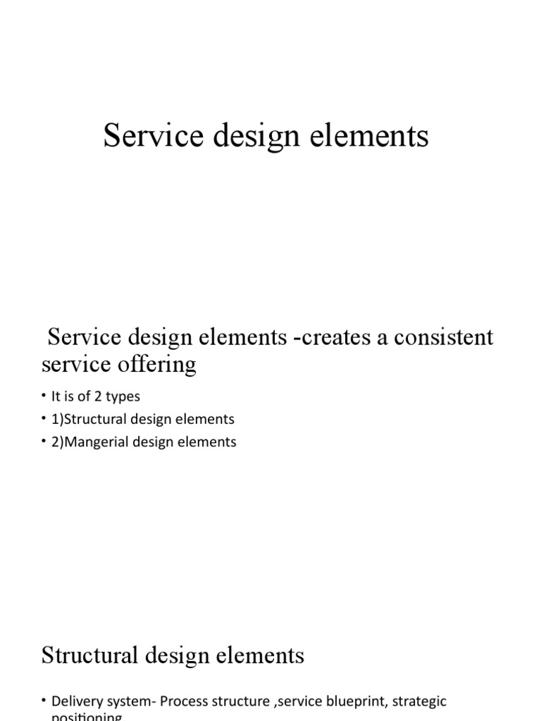 Service Design Elements | PDF