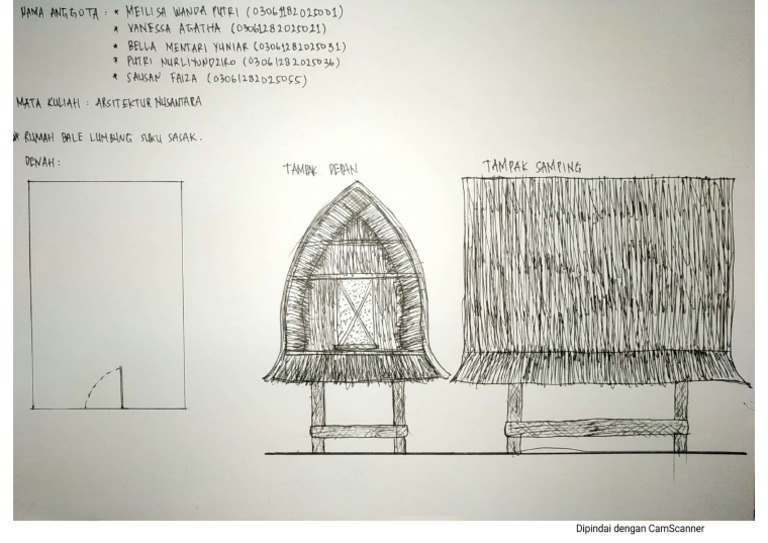 Denah Rumah Bale Lumbung Suku Sasak | PDF