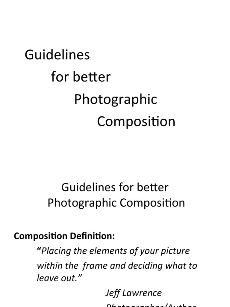 Guidelines For Better Photographic Composition | PDF | Composition ...