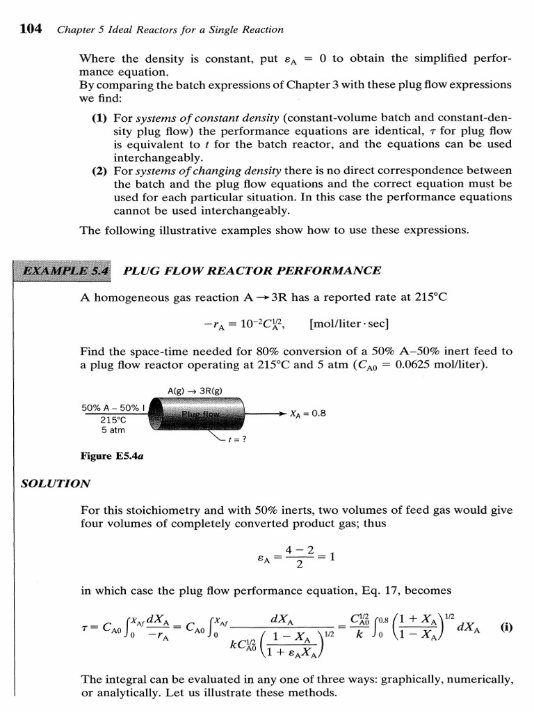 Steady Plug Reactor4 | PDF