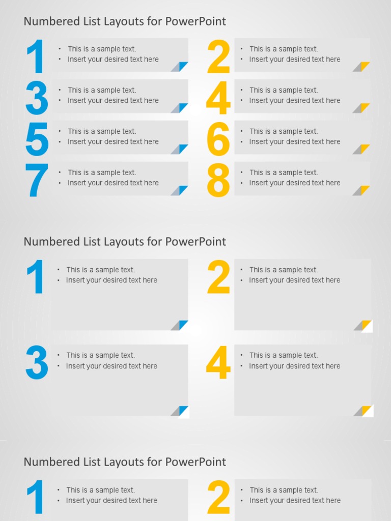 Numbered List Layouts For Powerpoint | PDF | Office Suites | Office ...