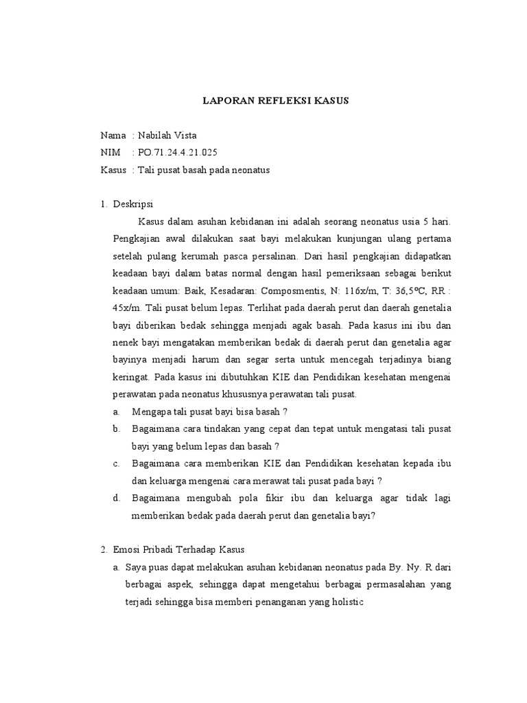 Laporan Refleksi Kasus | PDF