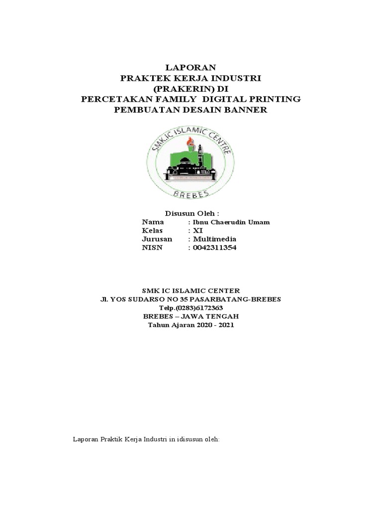 Laporan Prakerin di Family Digital Printing | PDF