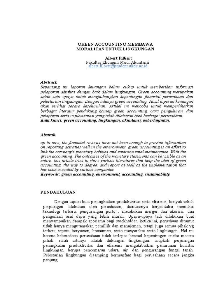 Konsep dan Implementasi Green Accounting | PDF