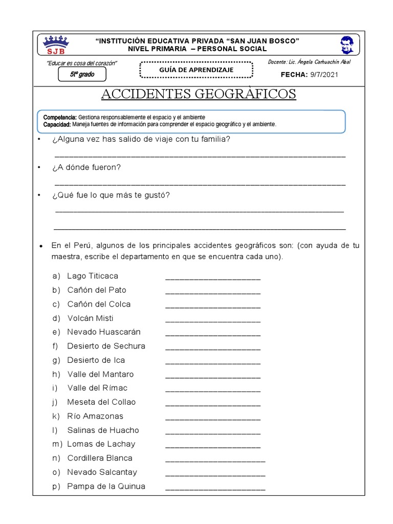 Accidentes Geográficos del Perú | PDF