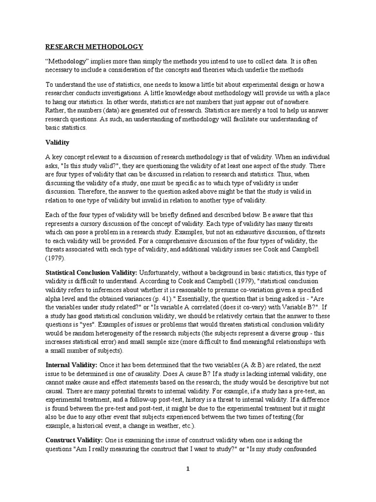 Ho Coms 120 Research Methodology | PDF | Sampling (Statistics) | Validity (Statistics)