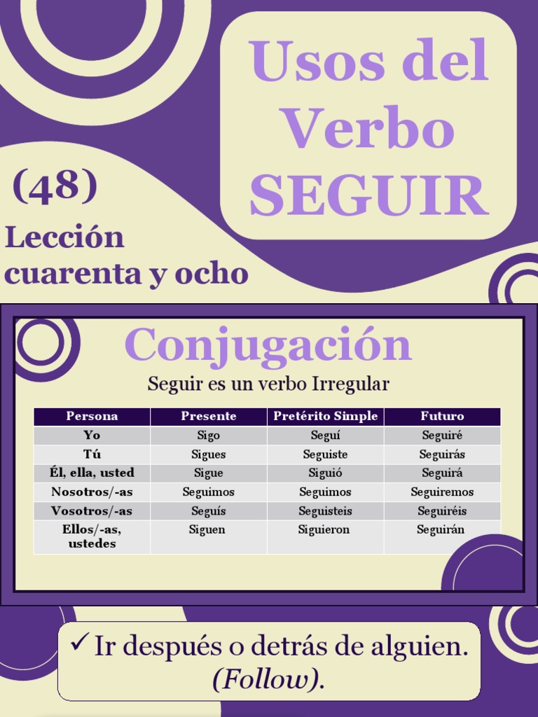 Lección 48. Verbo Seguir | PDF | Lingüística