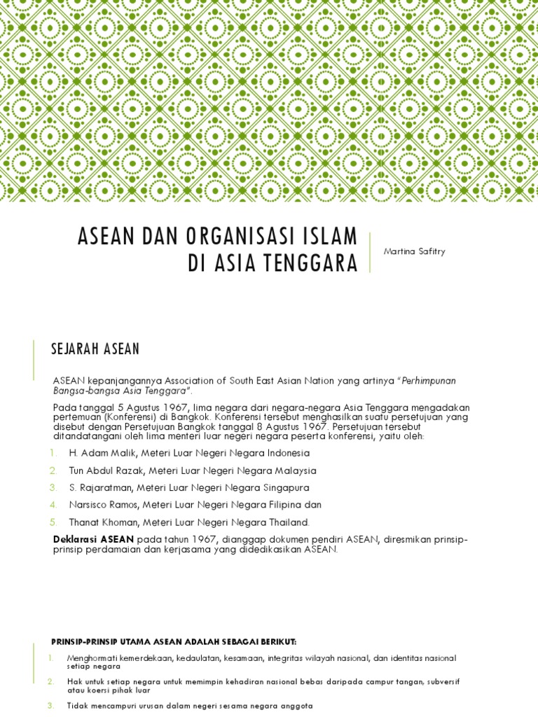 ASEAN Dan Organisasi Muslim Di Asia Tenggara | PDF | Politik