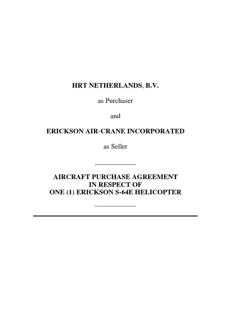 Aircraft Contract | PDF | Indemnity | Liability Insurance